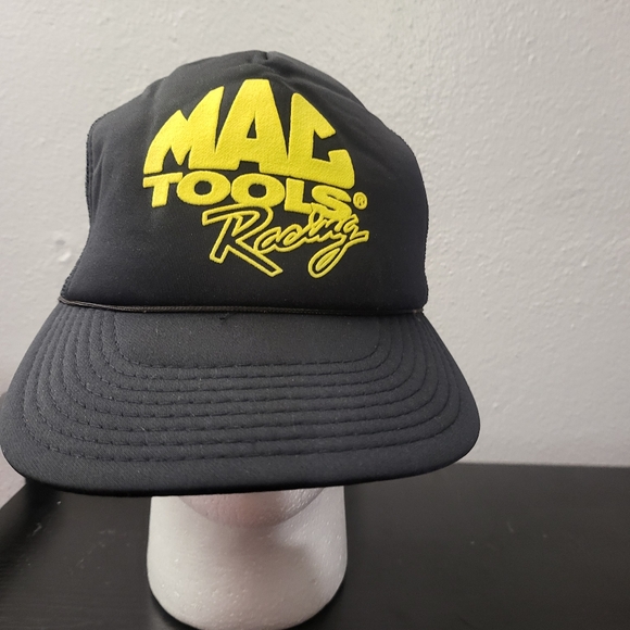 Accessories | Vintage Mac Tools Racing Black Yellow Foam Trucker Hat 8s ...